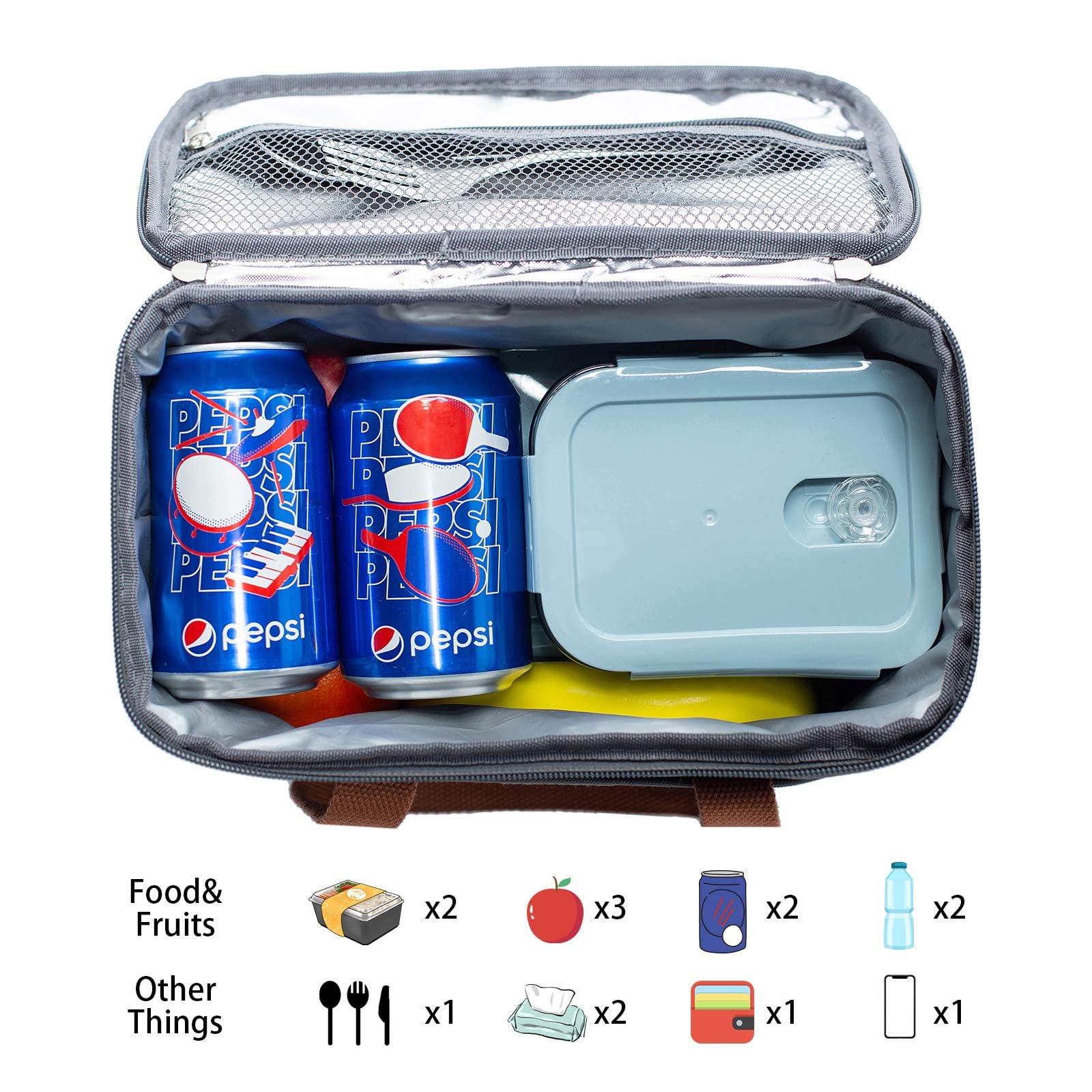 LAKIDAY Insulated Lunch Bag for Women/Men Cooler Bag Lunch Tote Container Leakproof for WorkOutdoor