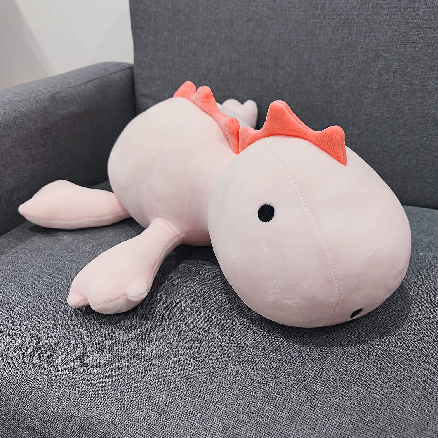 Philicoco 3.5 lbs Weighted Dinosaur Plush, Dino Weighted Plush Animal Stuffed Dinosaur Throw Pillow(Pink Dino 26" 3.5 lbs)