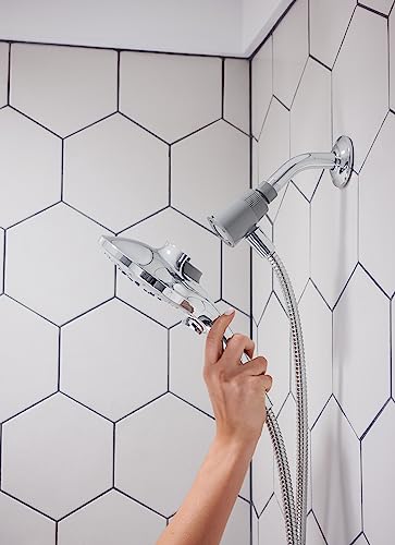 Moen Engage Chrome Magnetix Six-Function 5.5-Inch Handheld Showerhead with Magnetic Docking System, High-Pressure Detachable Shower Head, 26112