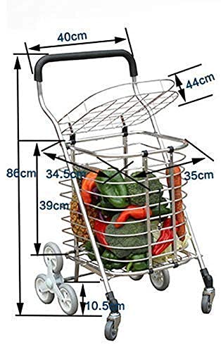 Shopping Trolley on Wheels Multi Function Shopping Cart Lightweight 8 Wheels Climbing Stairs with Lid Aluminum Tri-Wheel Household Vans Lightweight Foldable Storage Hand Trucks,