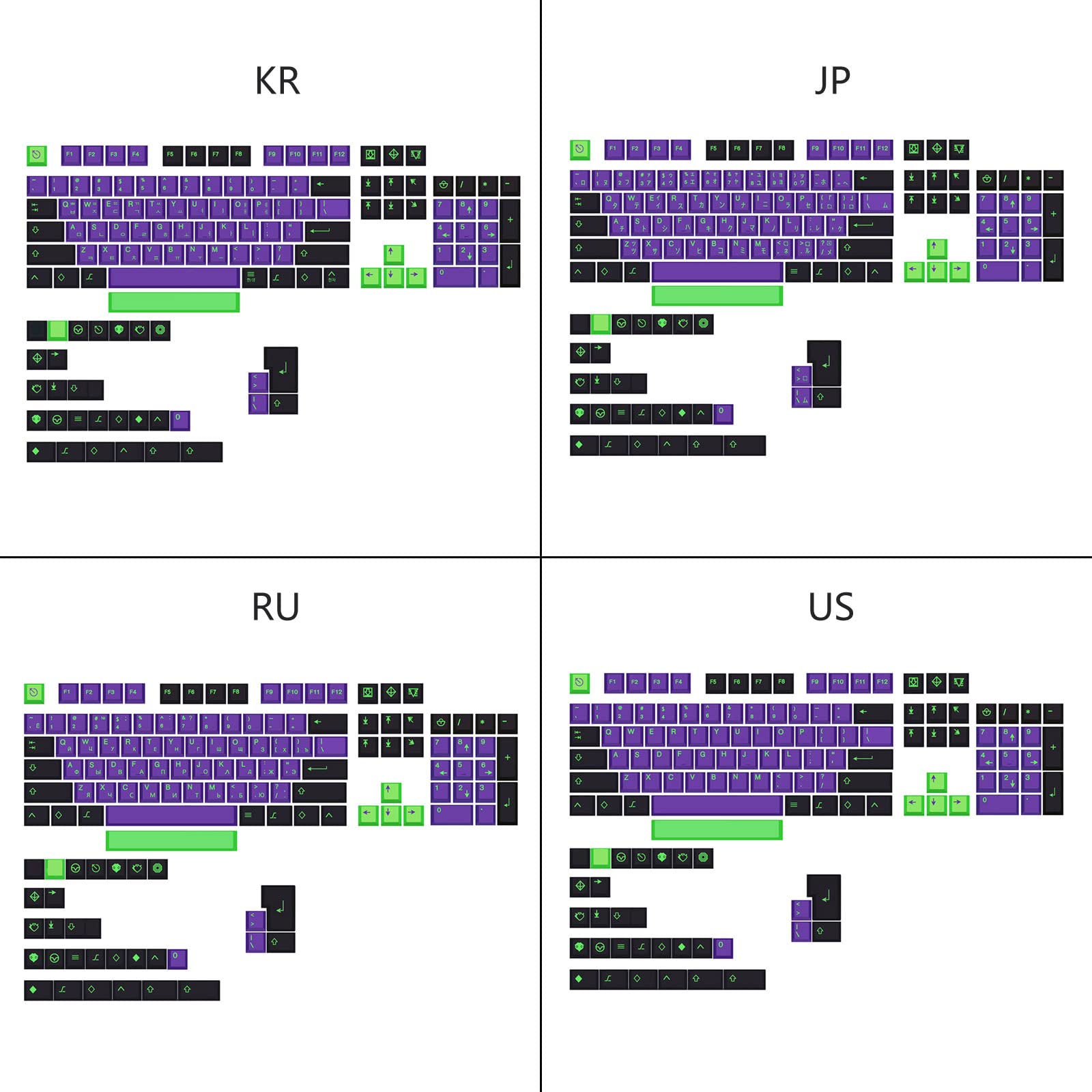 T-HOT 135 Keys DYE-SUB Keycap Profile EVA Custom Keycaps for Switches Gaming Mechanical Keyboard Multi-Language pbt keycaps Japanese Profile Russian Korean English