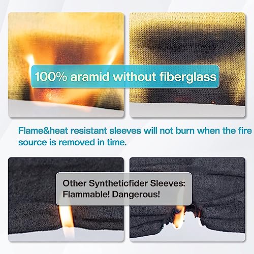 Schwer 18 inch Aramid Protective Arm Sleeves, ANSI Level A2 Cut Resistant Sleeves with Thumb Hole, Double Layer Heat Resistant Sleeves, Moisture Wicking, Super Soft, 1 Pair