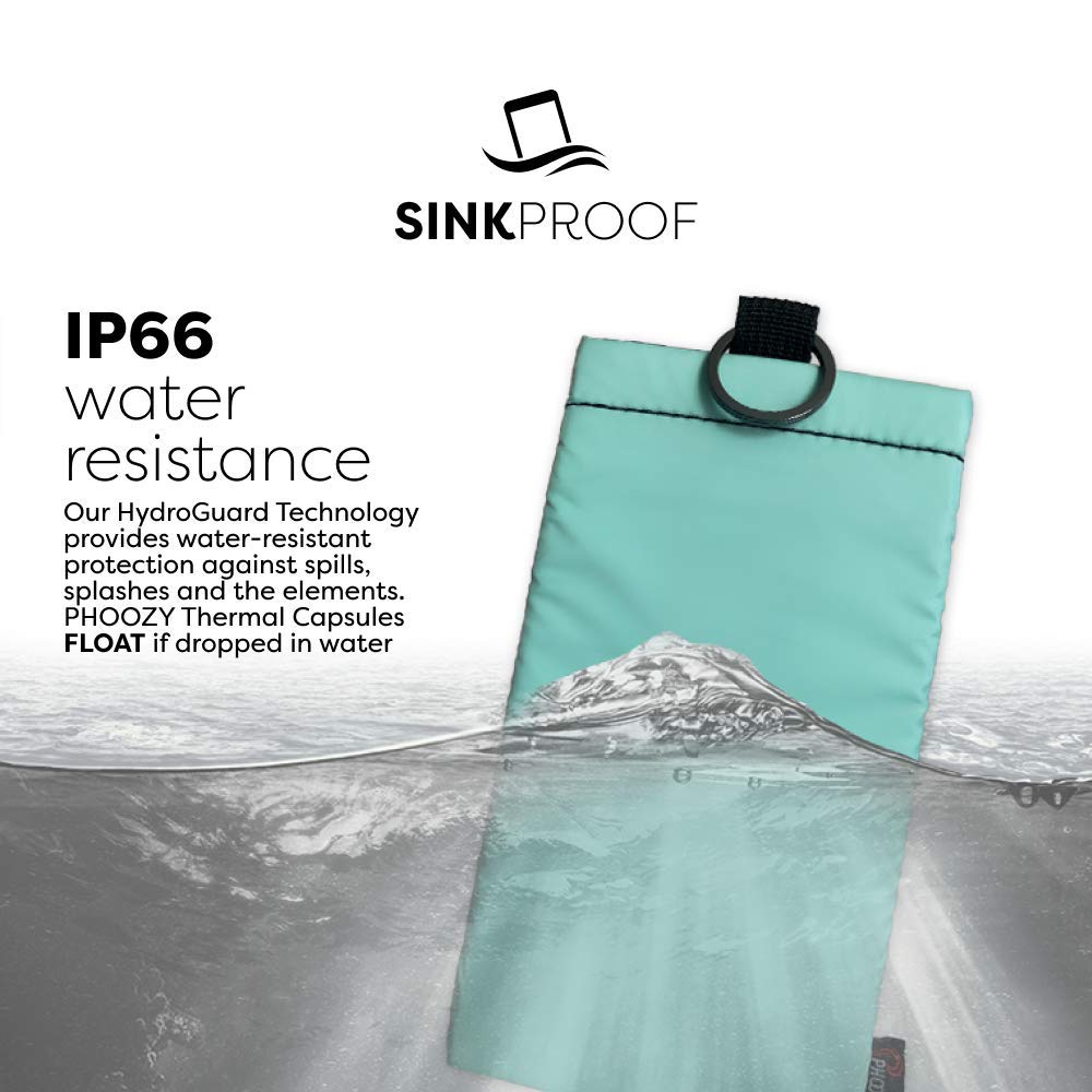 PHOOZY Thermal Phone Case - Apollo II Series : Cell Phone Pouch with AGION Lining Prevents Overheating, Extends Battery Life, Provides Drop Protection (Large - Seafoam) with Cross Body Strap