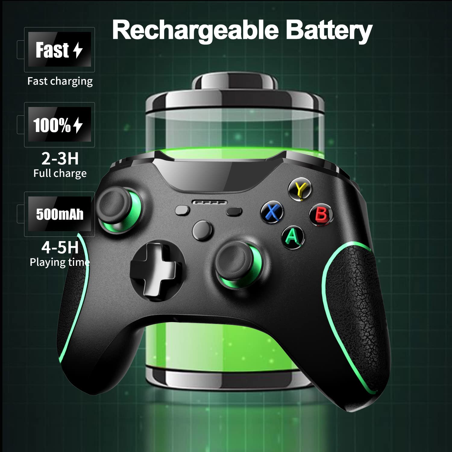 Puning Xbox Controller,2.4G Wireless Controller Compatible With Xbox One/One S/One X/Xbox Series X/Elite/PS3/PC Windows 7/8/10 with Dual Vibration(black)