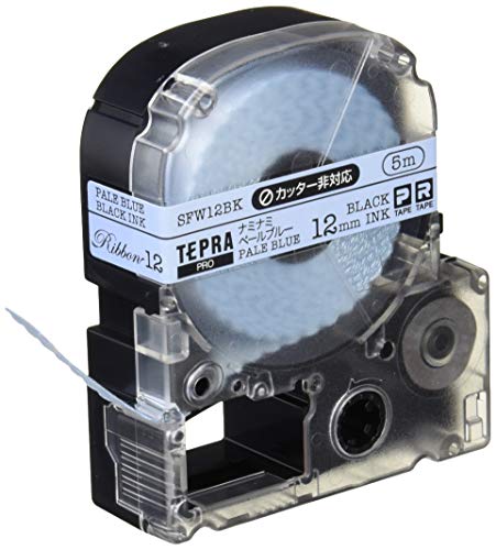 King Jim Tepra PRO SFW12BK Ribbon Tape Cartridge, Naminami, Pale Blue