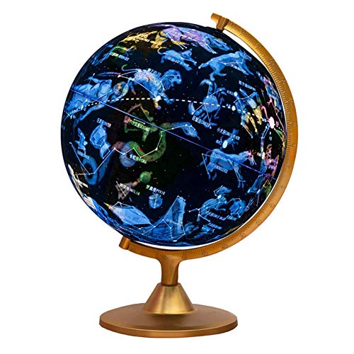 World Globe with Illuminated Constellations β 10" Light Up Globe For Kids & Adults β Interactive Geography education Earth Globe