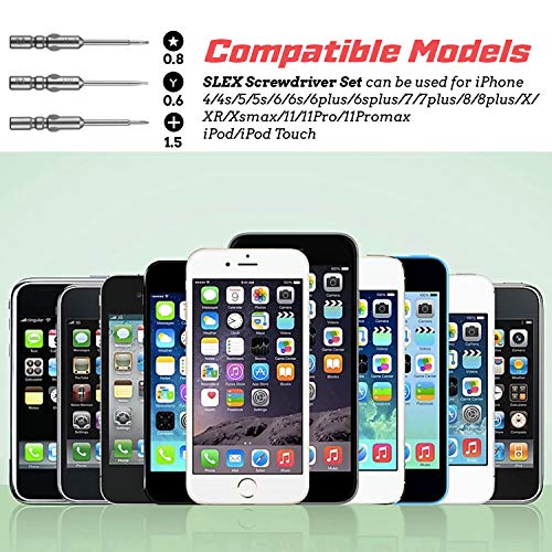Screwdriver Set for iPhone 13/13 Pro/12/12 Pro/11/11 Pro/X/XR/XS Max/8/7/6S/6/SE, Repair Tool Kit for iPhone, Magnetic Premium Opening Pry Tool with PH000, Y000 Tripoint and P5 Pentalobe Screwdriver