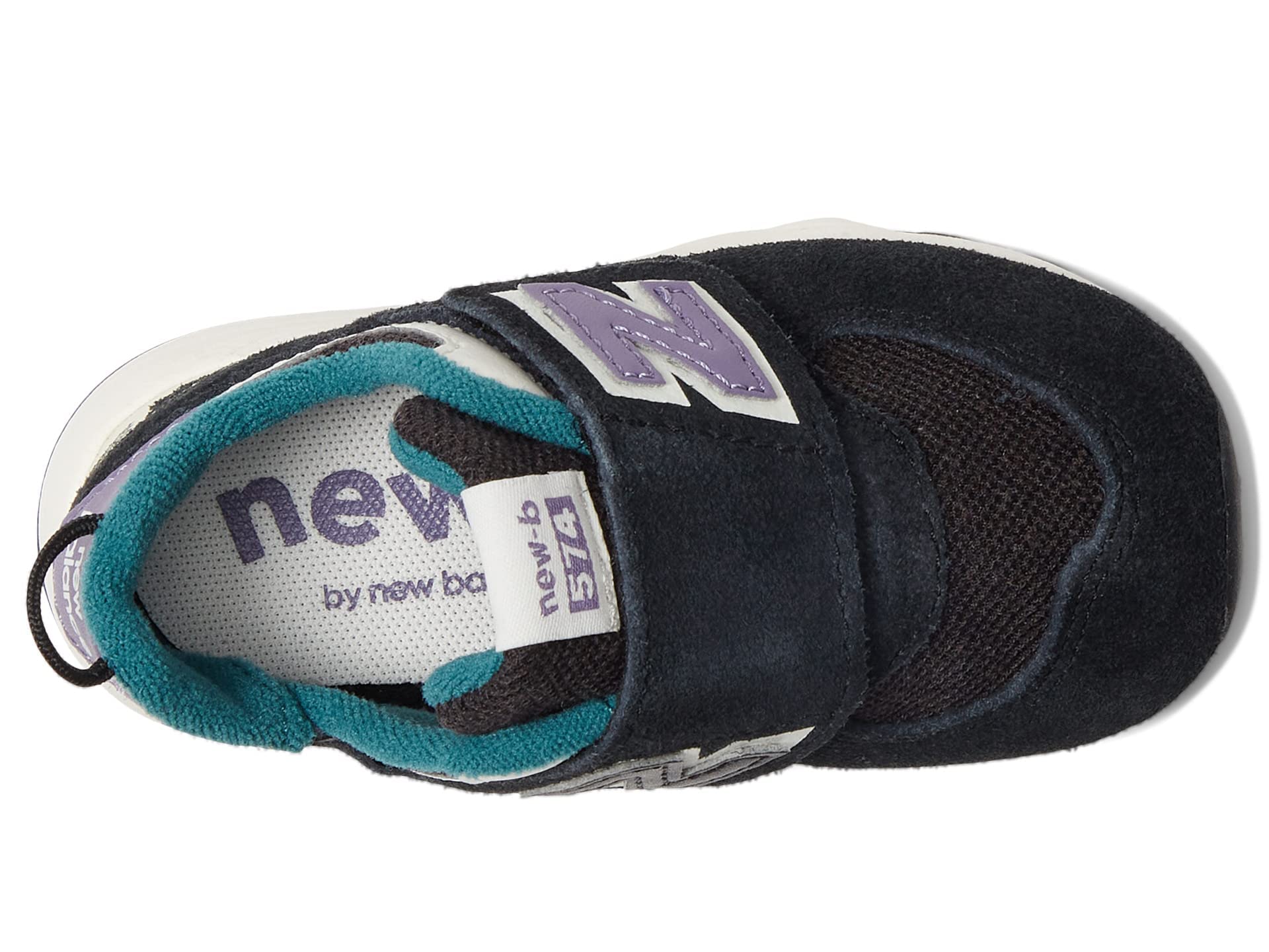 New Balance Boy's 574 New-B V1 Neo Sole Hook and Loop Sneaker, Black/Mercury/Vintage Teal, 8.5 X-Wide Toddler