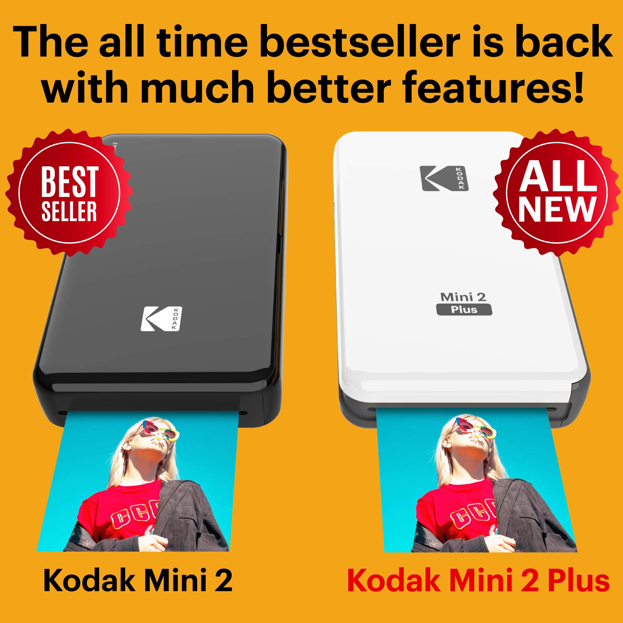 Kodak Elite Portable Wireless Photo Printer (2022 Model) Prints Smart APP, Compatible with iOS, Android, and Bluetooth Devices