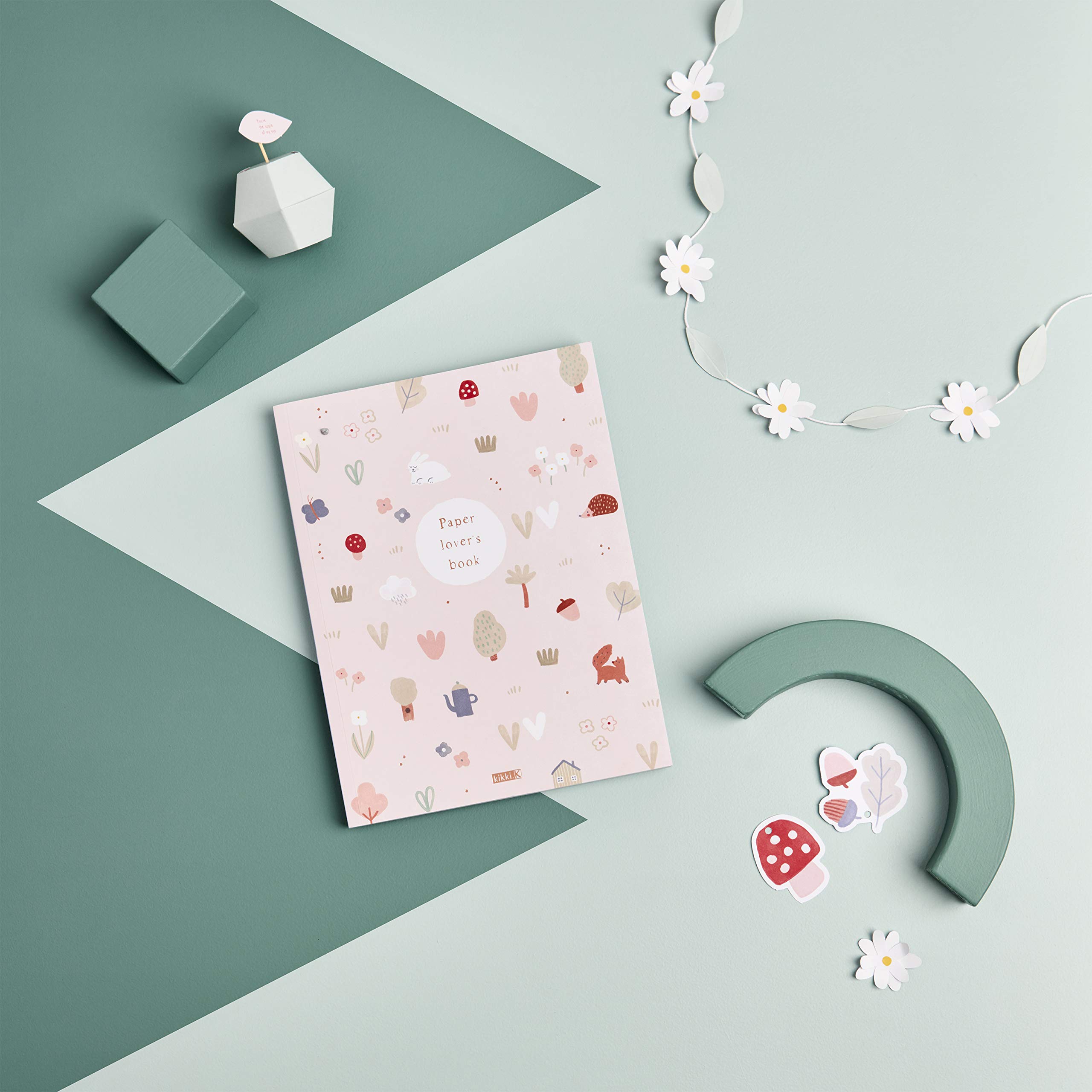 kikki.K Woodland Wanders Designer Collection - Paper Lover's Book, Includes Hundreds of Paper Projects Including Stickers, Greeting Cards, Paper Buntings, 3D Objects and More