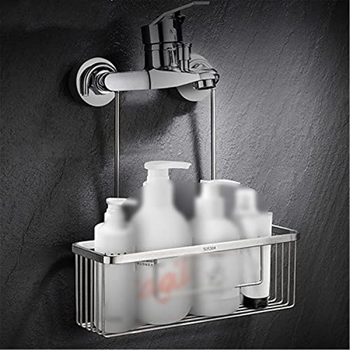 Tbkoly Hanging Basket Bathroom Shelf Storage Rack Shelves,Hanging Shower Caddy Stainless Steel Punch-Free Shower Room Shower (Color:Silver,Size:One Size)