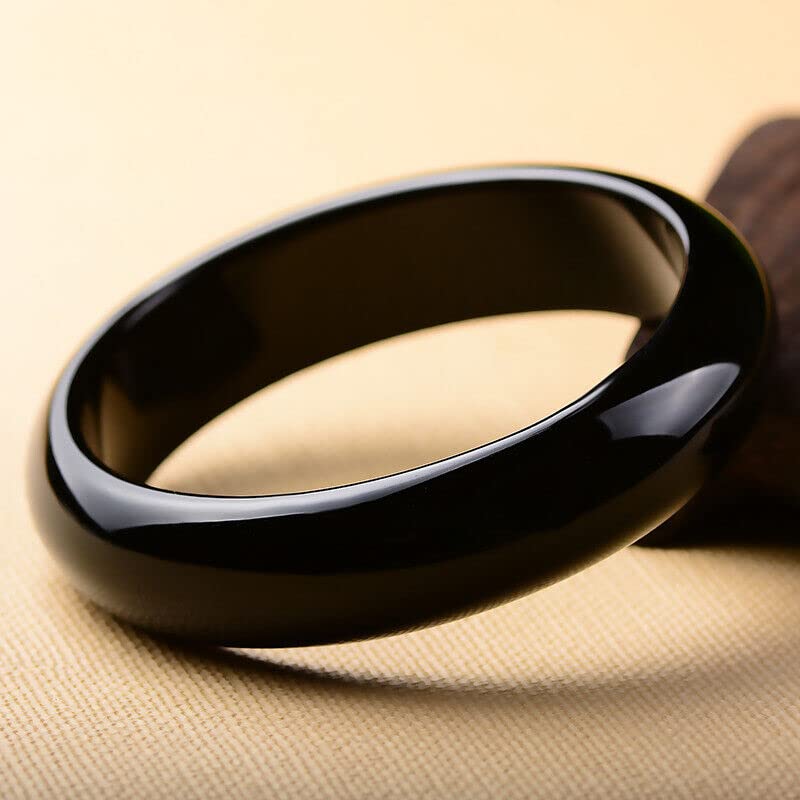 Natural Black Jade jadeite bracelet bangle 66mm Bead#3999