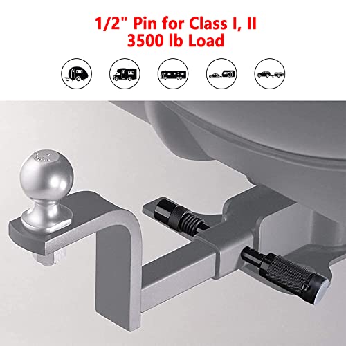 TYT 1/2" and 5/8" Trailer Hitch Lock Pin with Extra Long 3-1/2" Span, Fits 1-1/4", 2", 2-1/2" Receiver with 2 Safety Clips, 10 Anti Rattle O-Rings, Keyde Alike (1/2"+5/8")