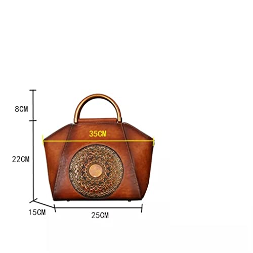 QUUL Chinese Style Women's Handbag Women's Shoulder Bag Women's Bag (Color : C, Size : 25cm-15cm-22cm)