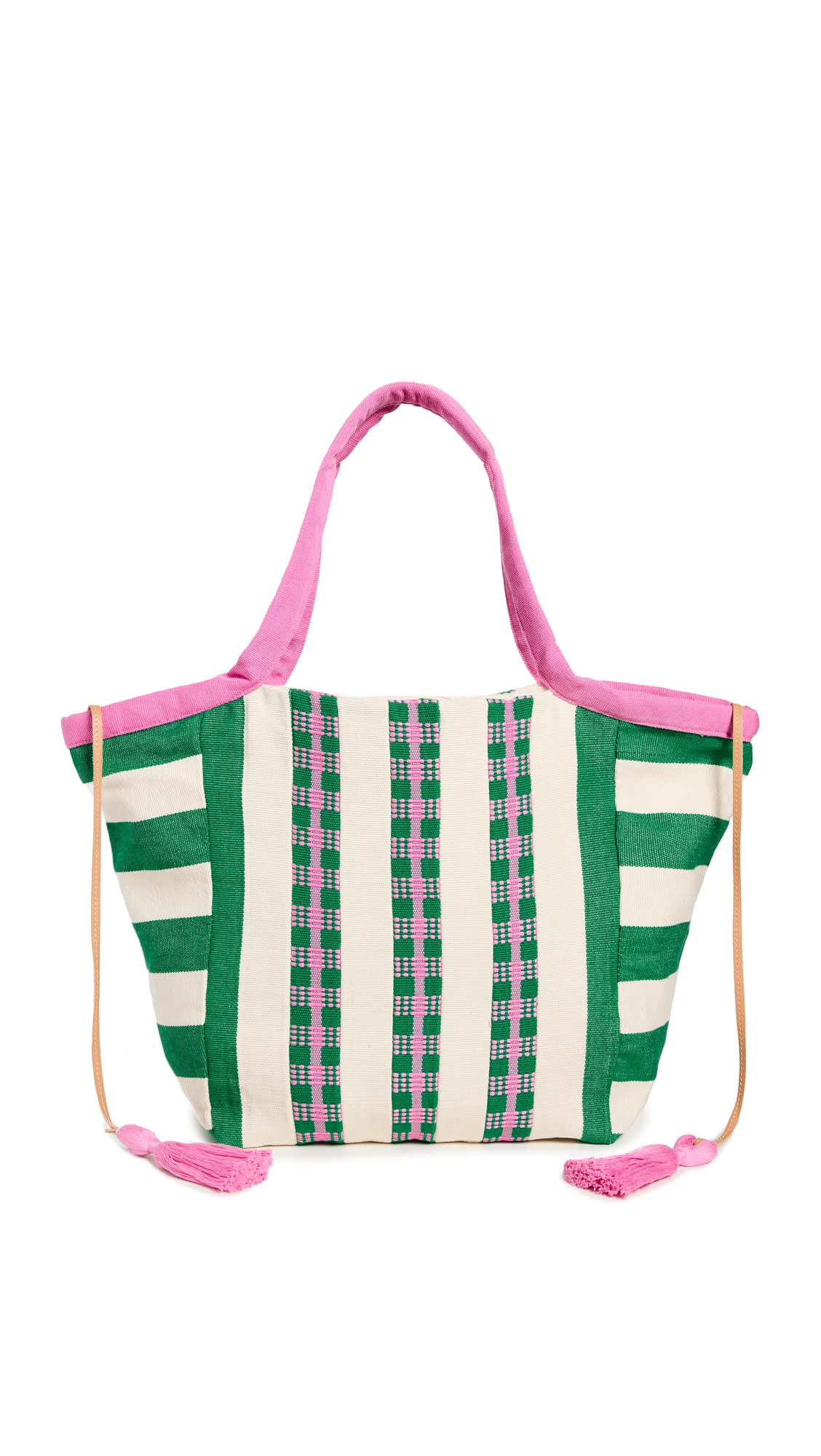 Mercado Global Women's Rosa Tote, Watermelon, Green, Stripe, One Size