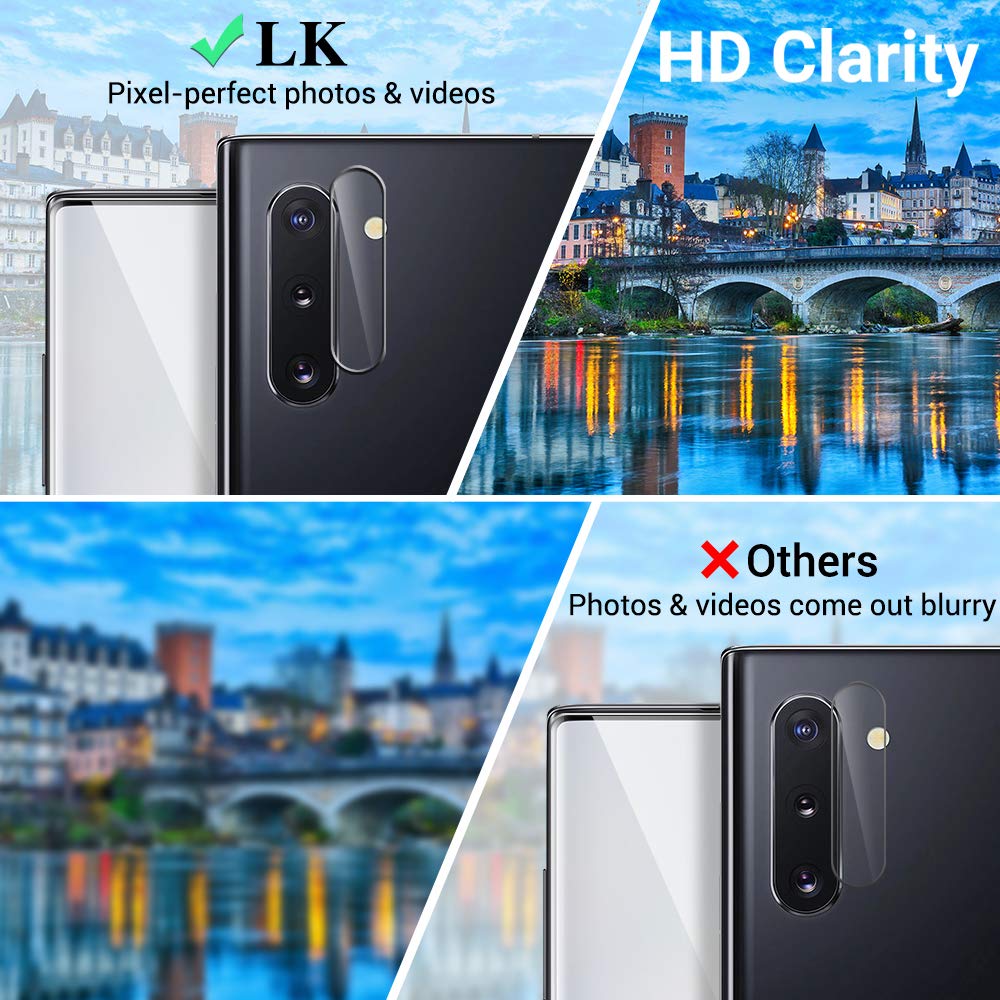 LK 5 Pack 2 Pack Screen Protector + 3 Pack Camera Lens Protector Compatible with Samsung Galaxy Note 10 6.3-inch, Positioning Tool, HD Ultra-Thin, Flexible TPU Film