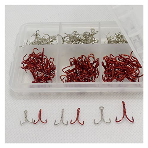 NZNB Fish Hook 160pcs/Box High Carbon Steel 3551 Fishing Hook Set Mixed Size Sharp Treble Hooks with Plastic Box Fishing Tackle Tools Fishing Accessories