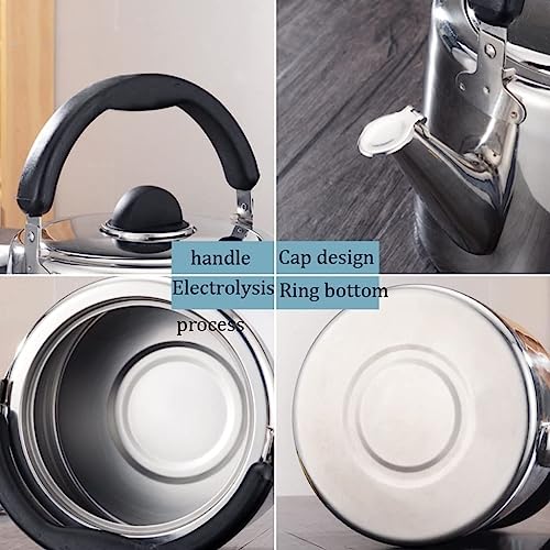 Tea Kettle Stovetop Whistling Tea Kettle Stainless Steel Whistling Tea Kettle Stove Top Kettle Teapot With Ergonomic Handle For Home Stove Top Kettle Tea Kettle for Stove Top