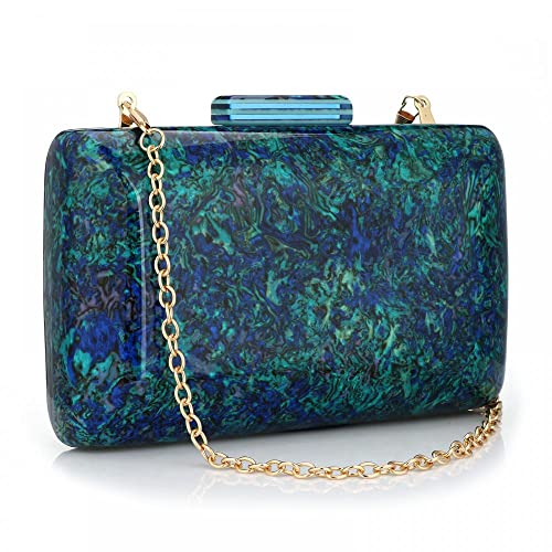 Rkrouco Women’s Evening Clutch Acrylic Clutch Purses for Wedding Prom Dress Bag-Green