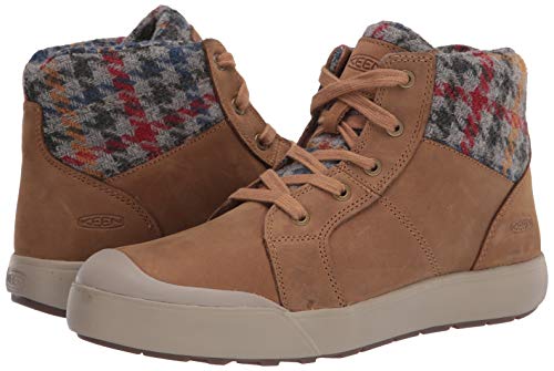 KEEN Women's Elena Mid Height Leather Hiking Boot, Thrush/Plaza Taupe, 9