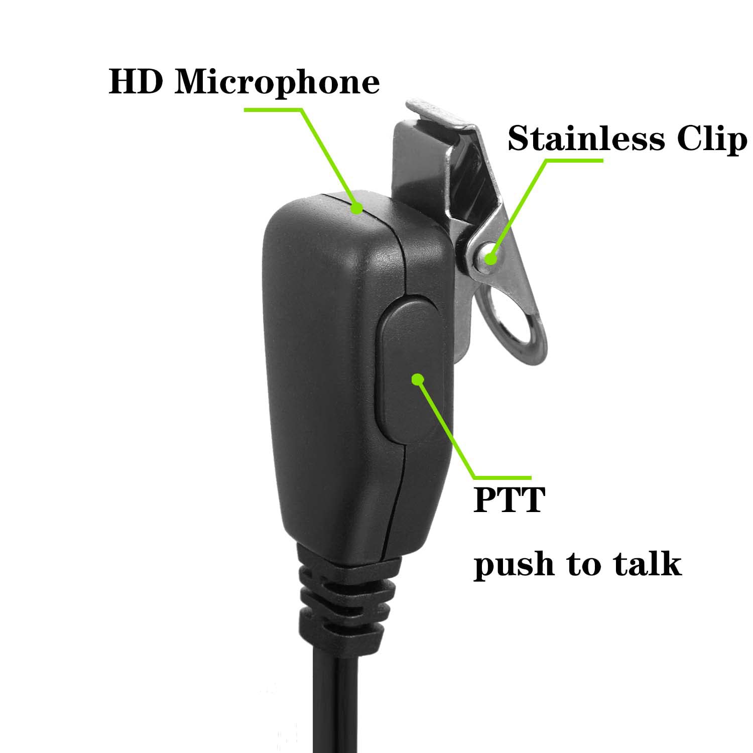 KANMIT Kenwood Earpiece Headset for Baofeng Walkie Talkie uv-5r uv-9r bf-888s bf-f8hp tk-2202 tk-2402 tk-3402 nx-200 nx-320 Icom Retevis Radio with PU G Shape Spring Wire ear-hook and PTT mic (2 pack)