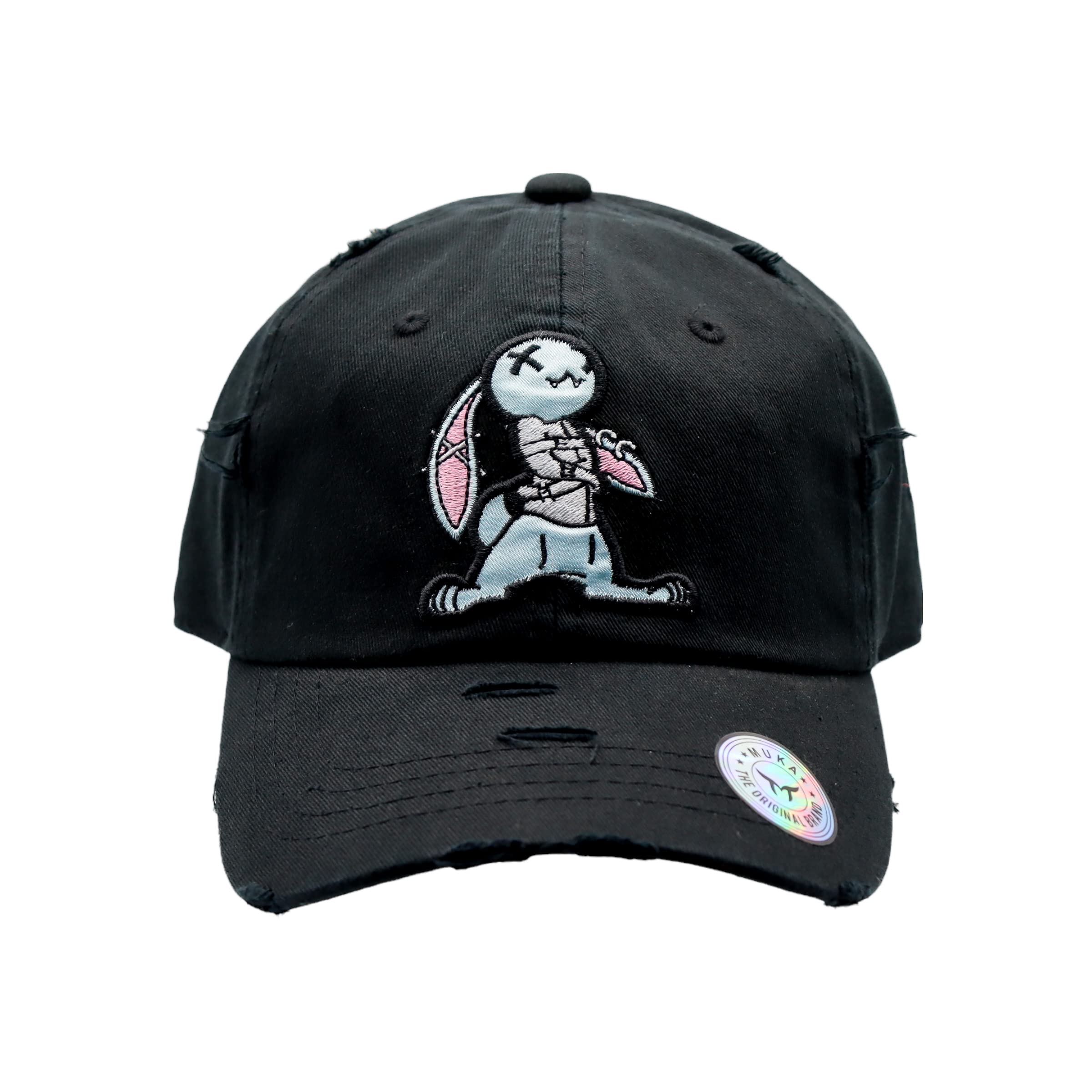 MU:KA: Dad Hat Streetwear Hip Hop Graphic Hats Bunny Embroidery Dad Hat Women Men Baseball Cap Designs (Psycho Rabbit (Lemon))