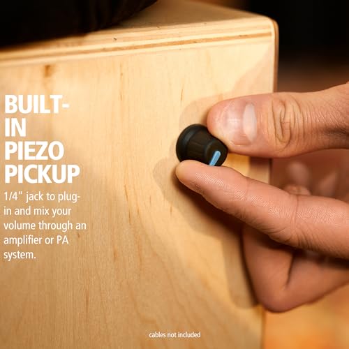 Meinl Percussion Jam Pickup Cajon Box Drum with Internal Snares and Electronics for Amp or PA System, Compact Size β Made in Europe β Play with Your Hands, Baltic Birch, 2-Year Warranty (PJC50B)