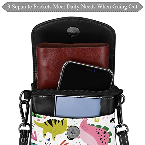 Small Crossbody Bag Color Dinosaur Cell Phone Purse Wallet