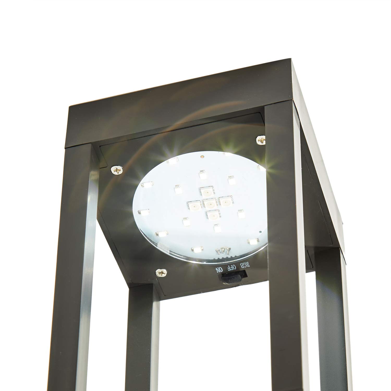 LampLust Solar LED Pathway Light - 9 Inch Tall, Cool White or Color-Changing, Modern Outdoor Bollard Lighting, Built-in Solar Panel, Stake & Battery Included