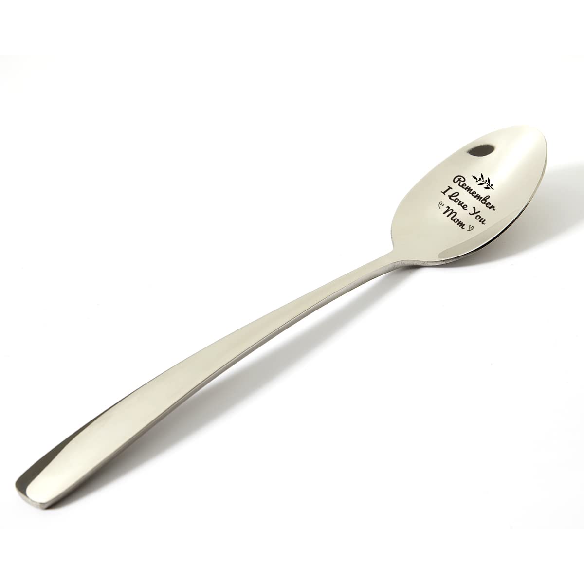 Mom Gift Ideas, Remember I Love You Mom Spoon Engraved Stainless Steel Present, Novelty Mom Spoon Gifts for Birthday Mother's Day Xmas, 7.5"