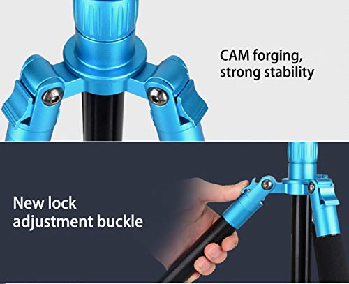 LLluckyHW Travel Tripod Action Camera Selfie Stick Professional Video Tripod Bag for DSLR Camera Twist Lock Rotatable Center Column Travel and Work (Color : Red)