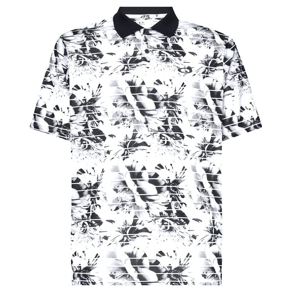 Oakley Men's Azalea Polo, Floral Print Stone Gray, X-Large