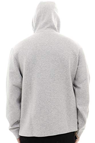 Lacoste Men's Long Sleeve Full Zip Drawstring Hoodie Sweatshirt, Silver Chine, M
