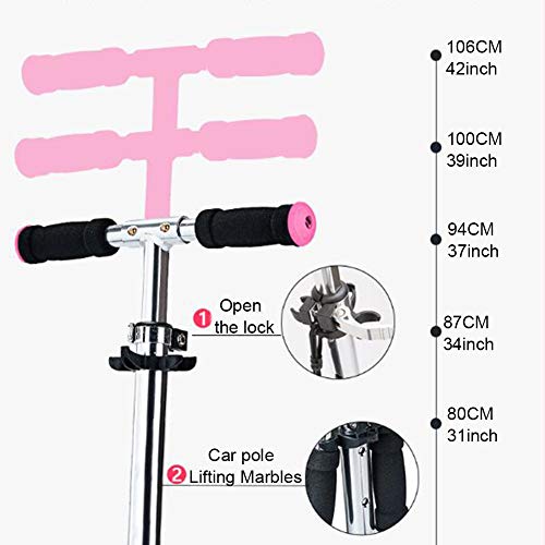 Lnx City Scooter - for Adults Kids Teens - Aluminum Deck - Adjustable Height Foldable Non Electric Commuter Scooter Kick Scooter