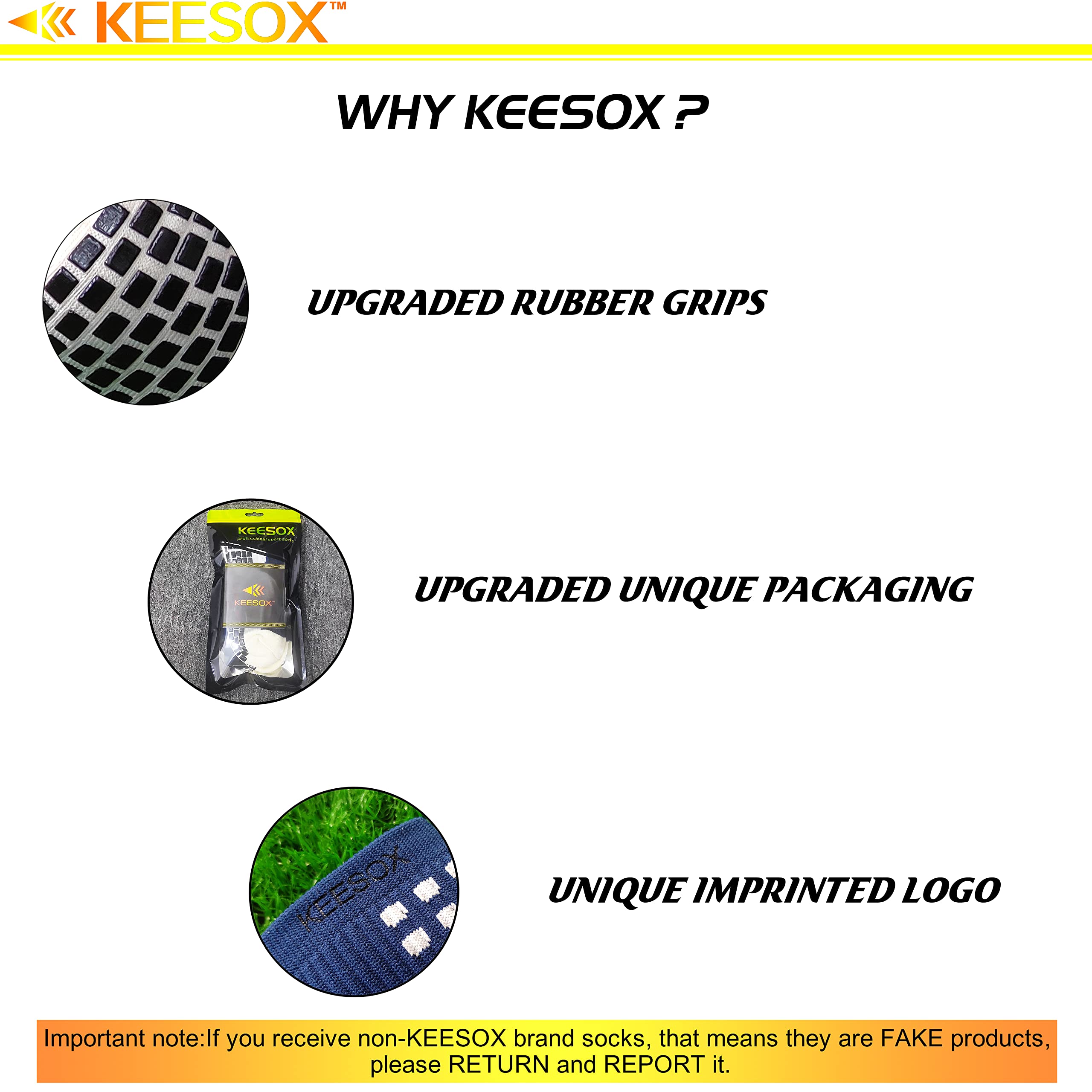 KEESOX Anti Slip Athletic Socks - Non Slipping Grip Socks for Soccer Basketball Running Unisex Size 6-10.5 1 Pair (Navy)