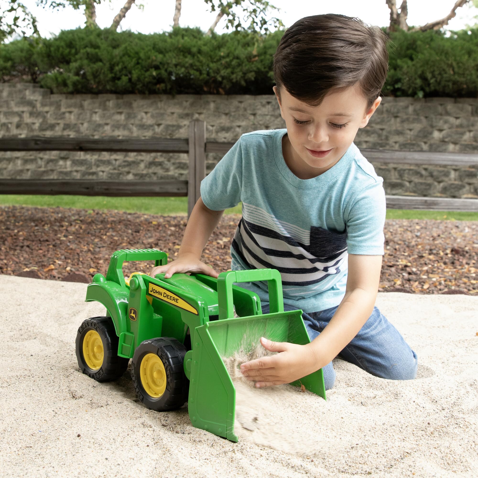 John Deere Big Scoop Tractor Toy with Loader - Officially Licensed John Deere Tractor Toys - Toddler Sand Toys Ages 3 Years and Up - 15 Inch