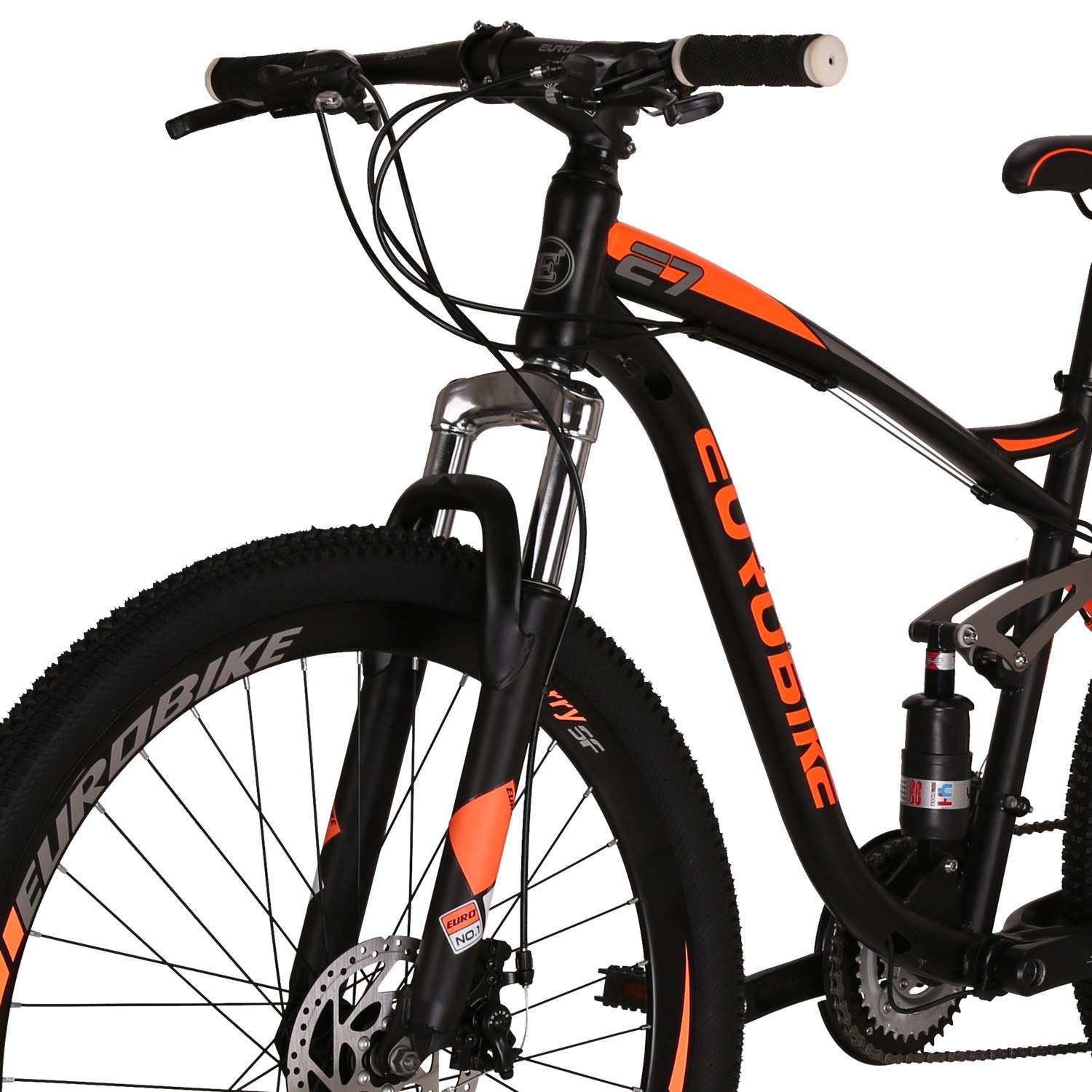 LZBIKE BICYCE E7 27.5inchs Mountain Bike 21-Speed Frame Shock Absorption Mountain Bicycle Orange