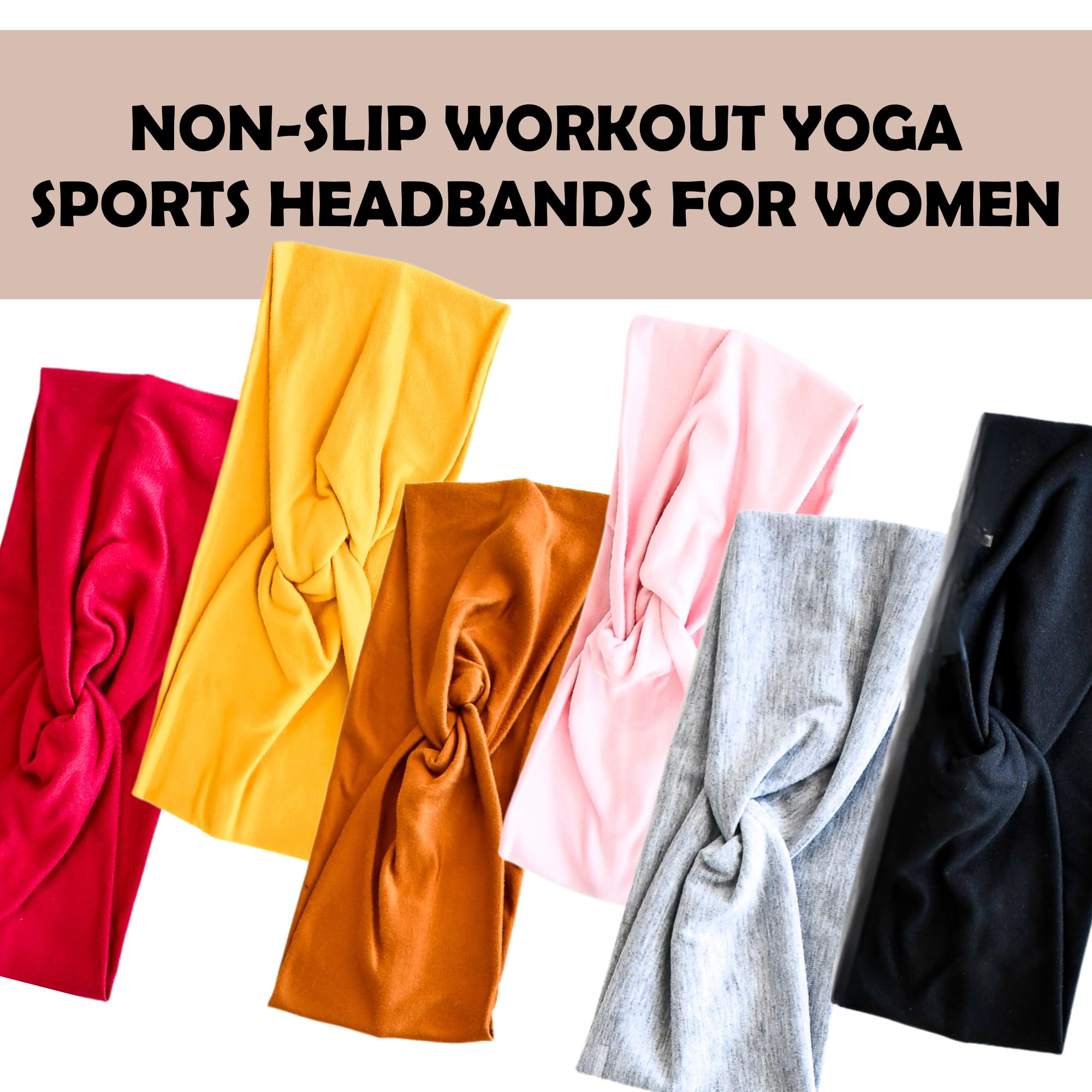 LOTUS78 Women's Headbands Pack - 8 Soft Fabric Hair Bands, Elastic Sweat-Wicking Headbands for Exercise, Trendy Boho Styles