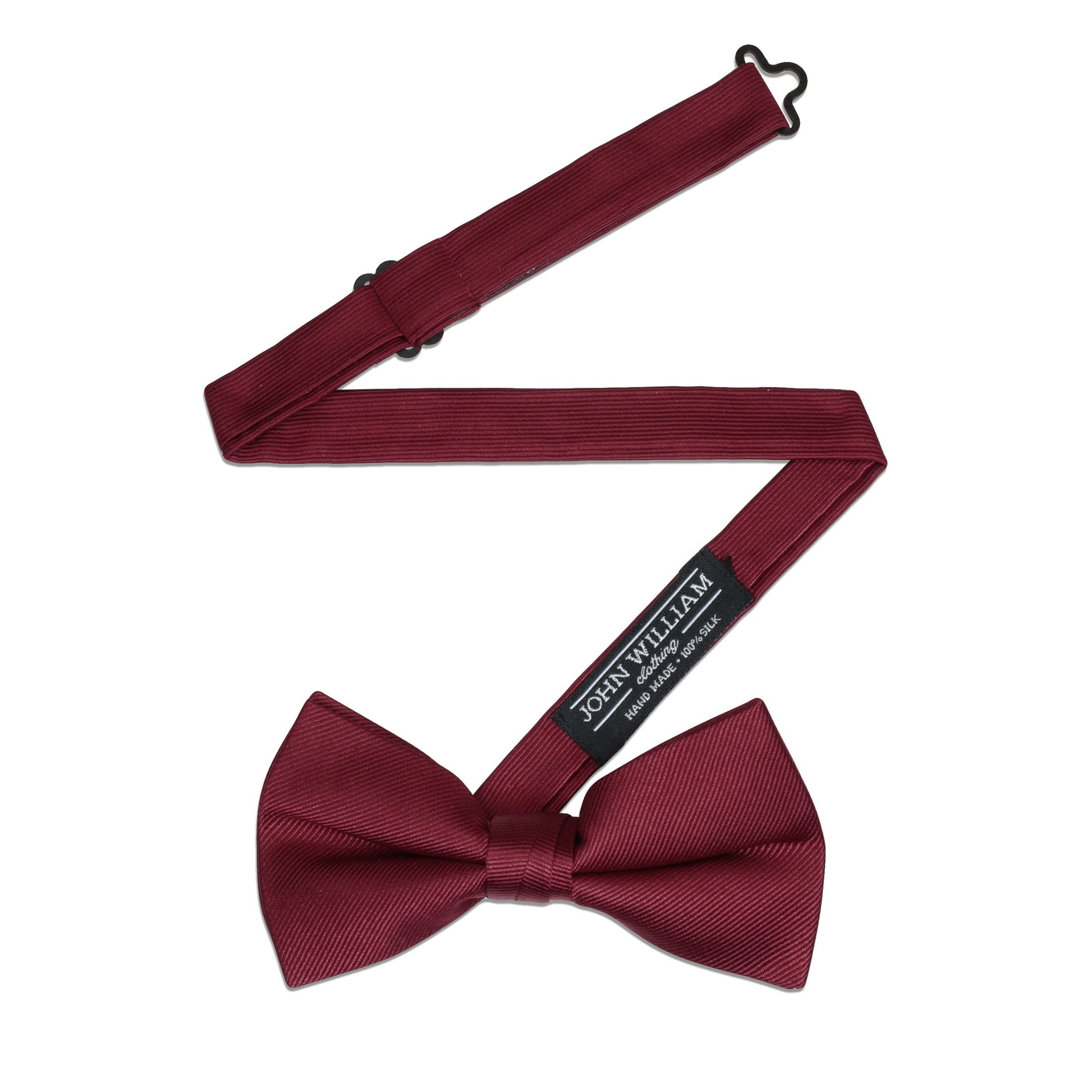 John William Clothing 100% Silk Mens Bowtie Pre Tied Bow Ties for Men Tuxedo Bow Tie by - Black