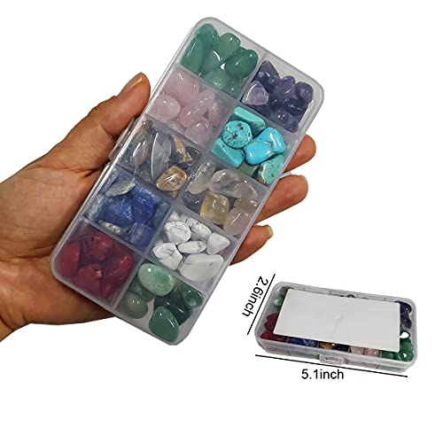 SeeuFun 7~12mm Quartz Crystal Stones Tumbled Chips Stone Home Indoor Decorative Gravel Tiger's Eye,Turquoise Rose Quartz Amethyst(0.55lb)