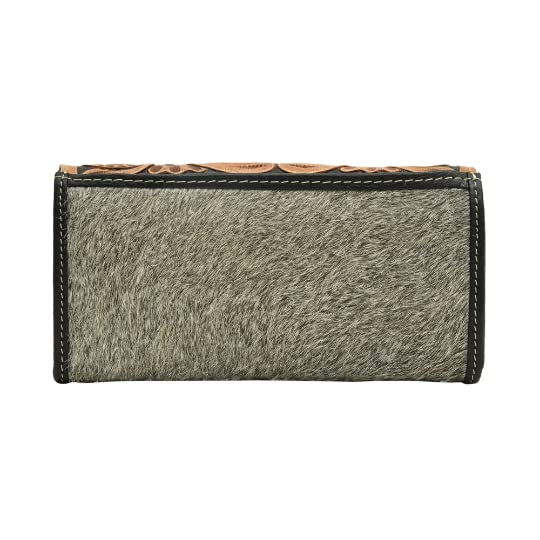 RAHMAN BAG Hair On Leather Tooling Hand Clutch for Women | Multicolor Hand Bag