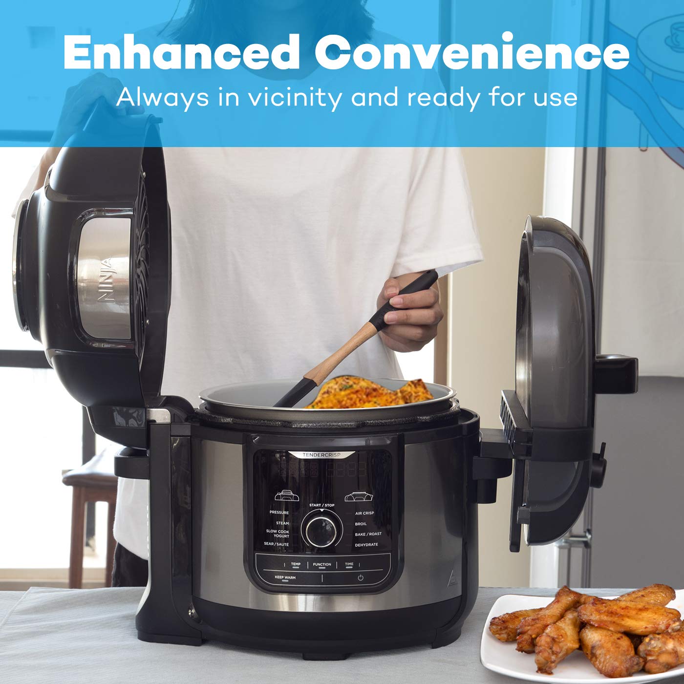 Lid Stand Lid Holder Accessories Compatible with Ninja Foodi Pressure Cooker and Air Fryer 6.5 Quart and 8 Quart, By Sicheer