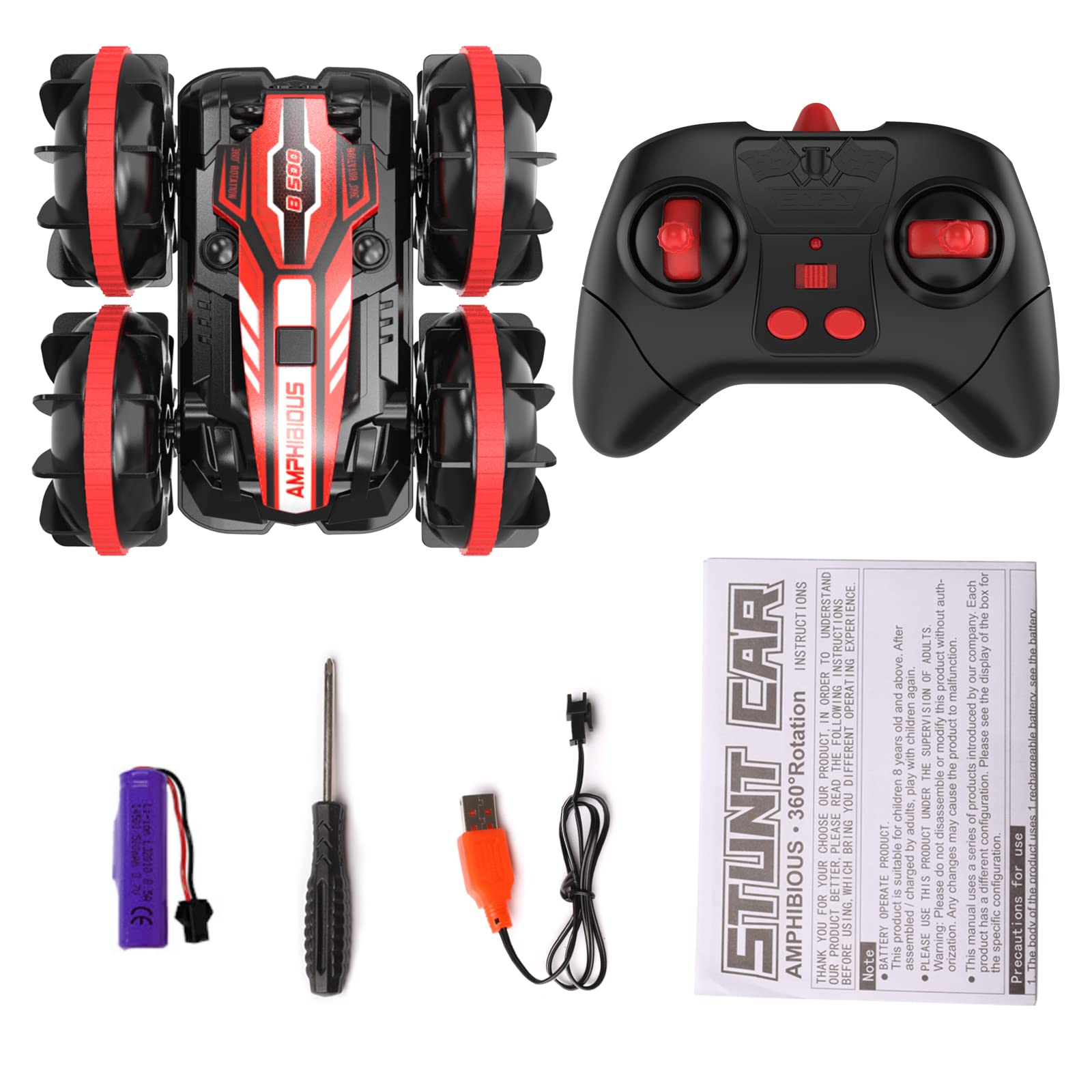 qida Amphibious Remote Control Car - 2.4 GHz Waterproof Remote Control Monster Truck Boat - RC Cars Vehicle 4WD Rotating 360°
