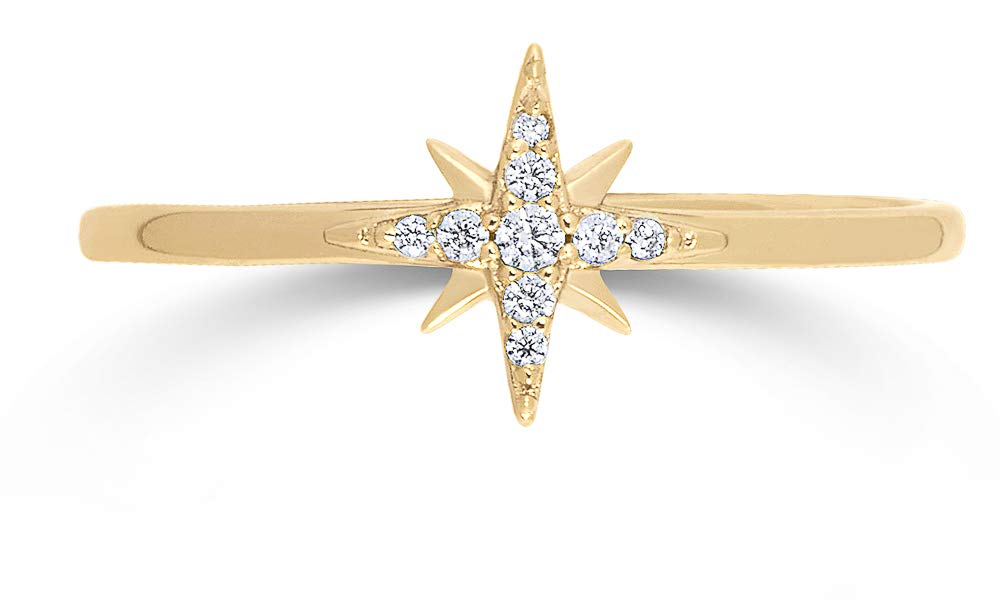 Milla 14K Gold Plated Tarnish Resistant Extreme Comfort Rings | Hypoallergenic (14K Gold Plated Starburst, 9)