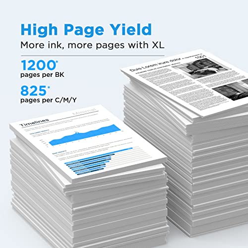 Yocare 934XL & 935XL Ink Cartridges Combo Pack for 934 935 XL Compatible with Officejet Pro 6230 6830 6835 6836 Printer (Black/ Cyan/ Magenta/ Yellow)-4 Pack…