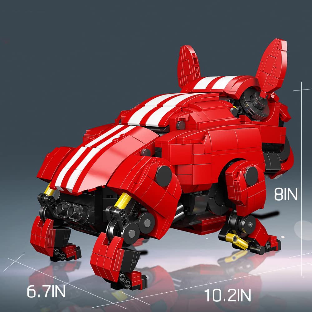 Mesiondy Mechanical Animal Bulldog Toy Building Blocks Kit, Bricks Sets,Toys for Boys & Adults, (1675 Pieces)…………
