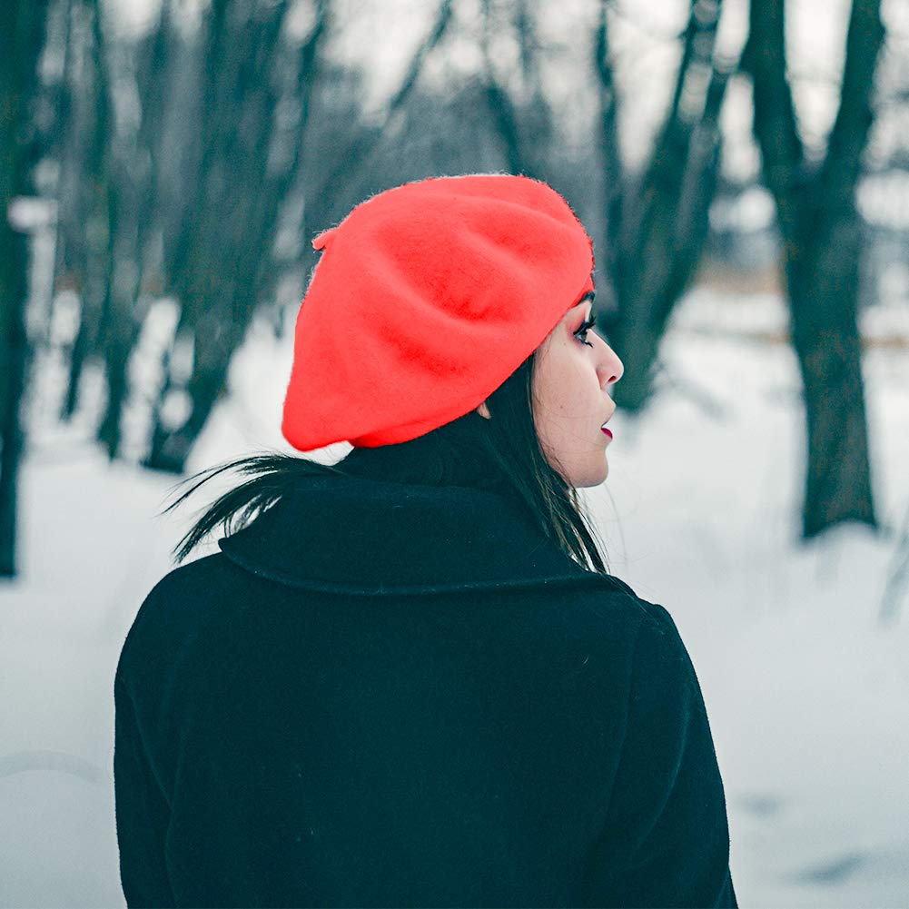 Jolbndcv 6 PCS Beret Hat French Beanie Hat Outdoor Hat Winter Hat Fashion Lady Hat (Khaki, Black, red, Navy, Brown, Green, Large)