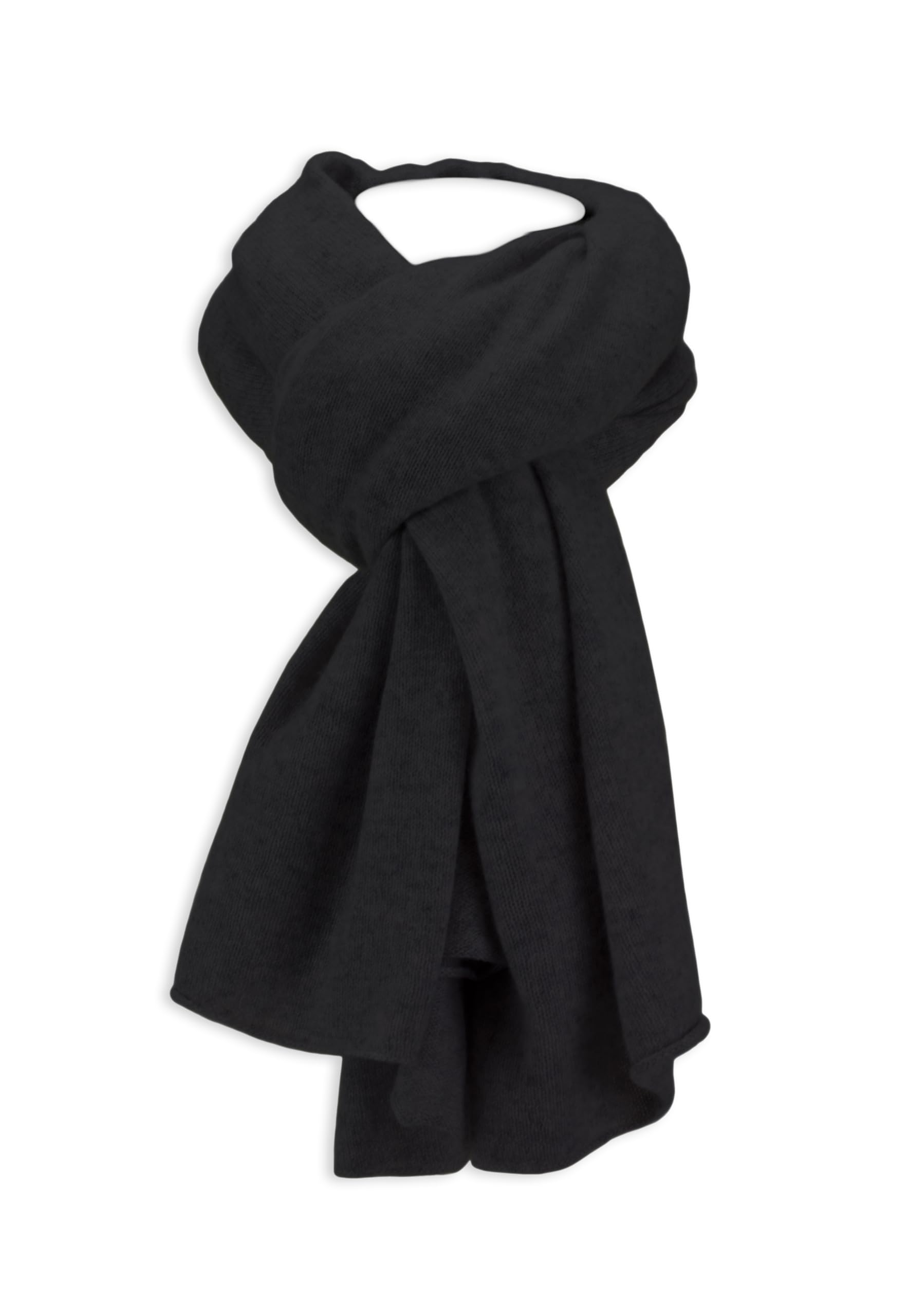 Jet&Bo 100% Cashmere Lightweight Travel Wrap, Shawl & Scarf Black, Storage Bag + Gift Box