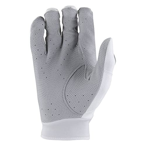 Marucci 2021 Adult Signature Batting Gloves, White/White, Adult Medium