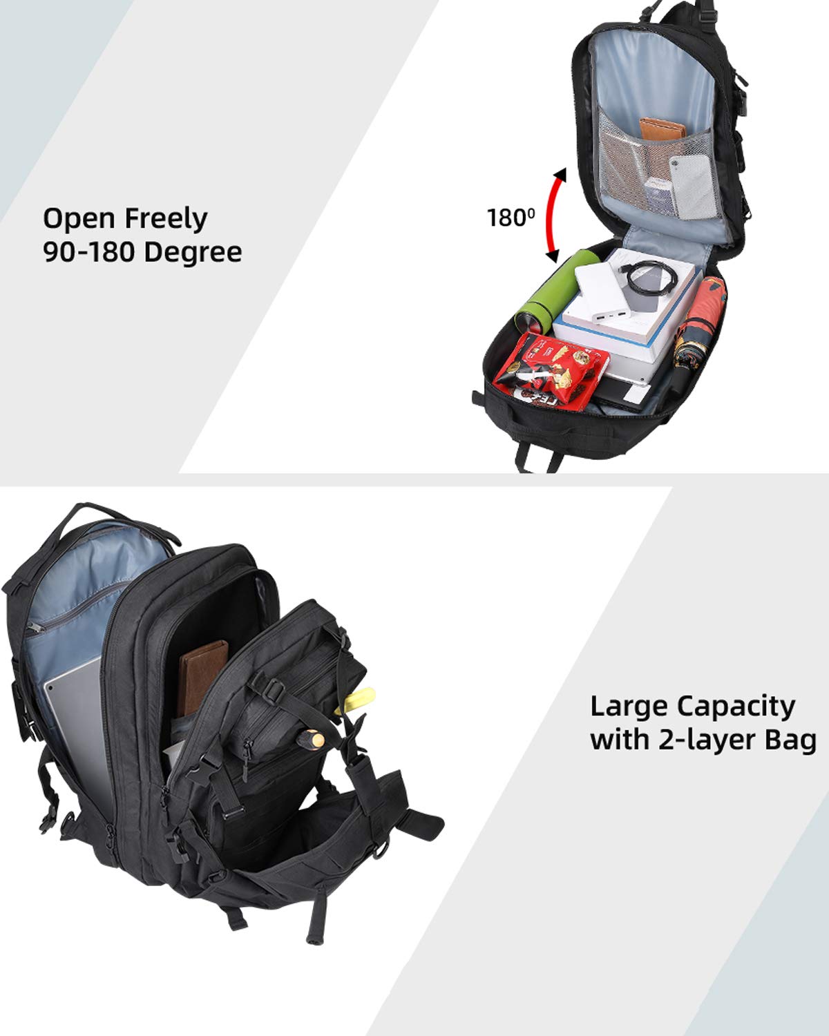 KEMIMOTO Motorcycle Helmet Backpack Bag for Men with USB Charging Port, Waterproof, Rechargeable Large Capacity Riding Backpack, 40L